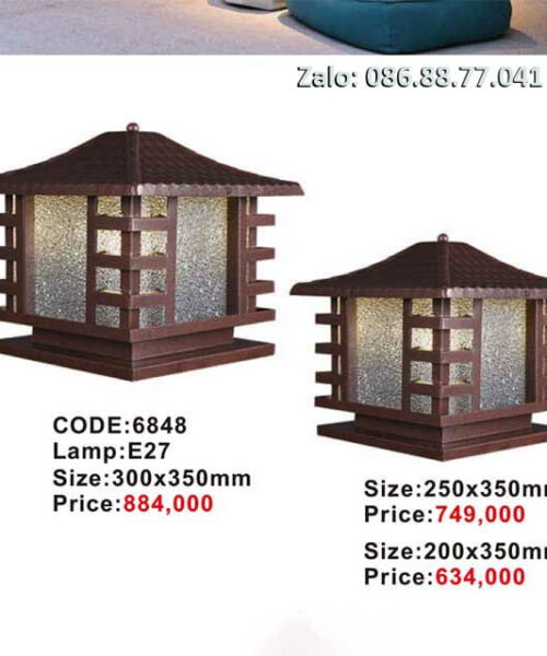 Đèn trụ cổng 6843 - Đèn Trần Kiên - Đèn trụ cổng hiện đại