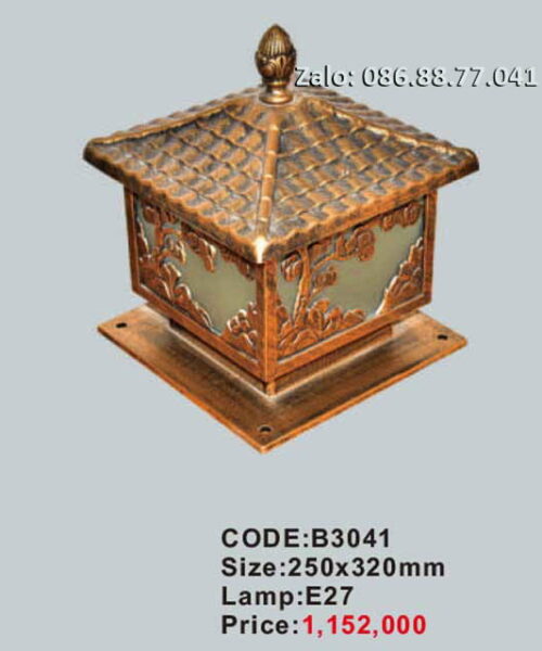 Đèn trụ cổng 6843 - Đèn Trần Kiên - Đèn trụ cổng hiện đại