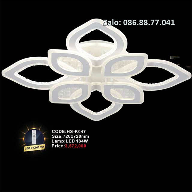 Đèn mâm led ốp trần HS-K048 - Đèn Trần Kiên - Đèn led ốp trần căn hộ xinh