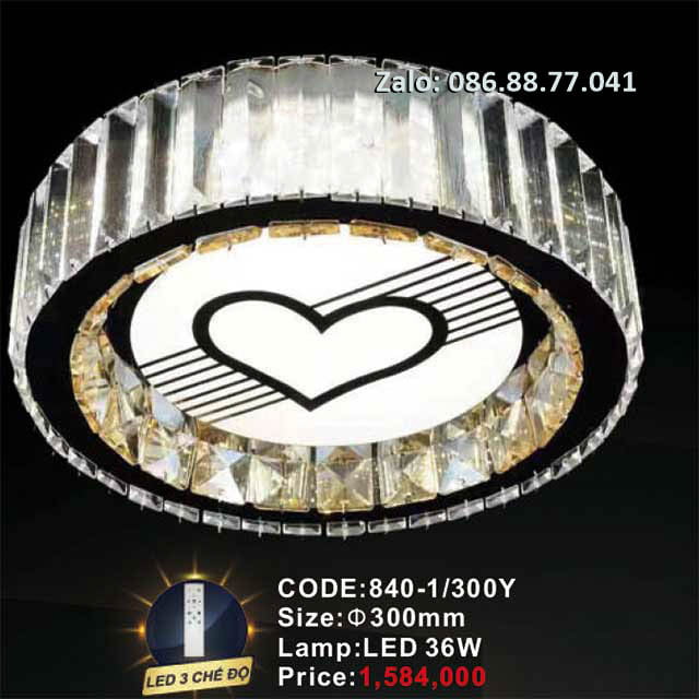 Đèn Led ốp trần 840-1/300Y - Đèn Trần Kiên - Đèn mâm led ốp trần ban công