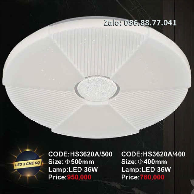 Đèn mâm ốp trần Led HS3620/500 - Đèn Trần Kiên - Đèn mâm ốp trần đẹp